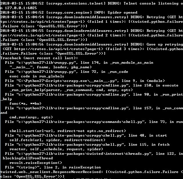 Scrapy Shell Exception Occured · Issue 3168 · Scrapyscrapy · Github