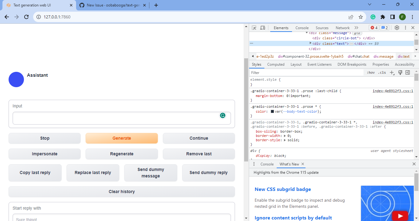 I cannot see the text generated · Issue #3263 · oobabooga/text-generation-webui · GitHub