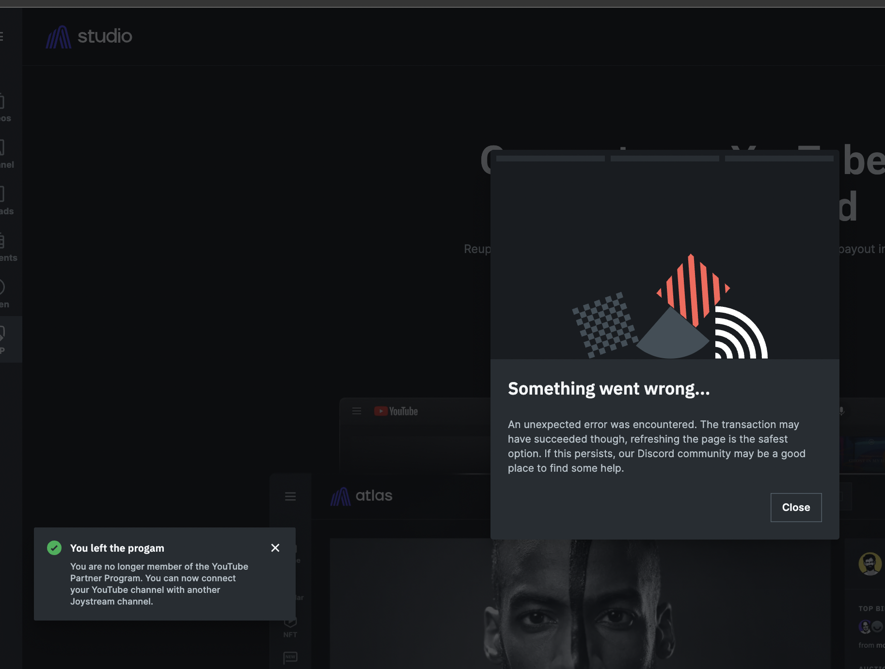 Integration for leaving the program and turning off Ypp syncing · Issue #3589 · Joystream/atlas ...