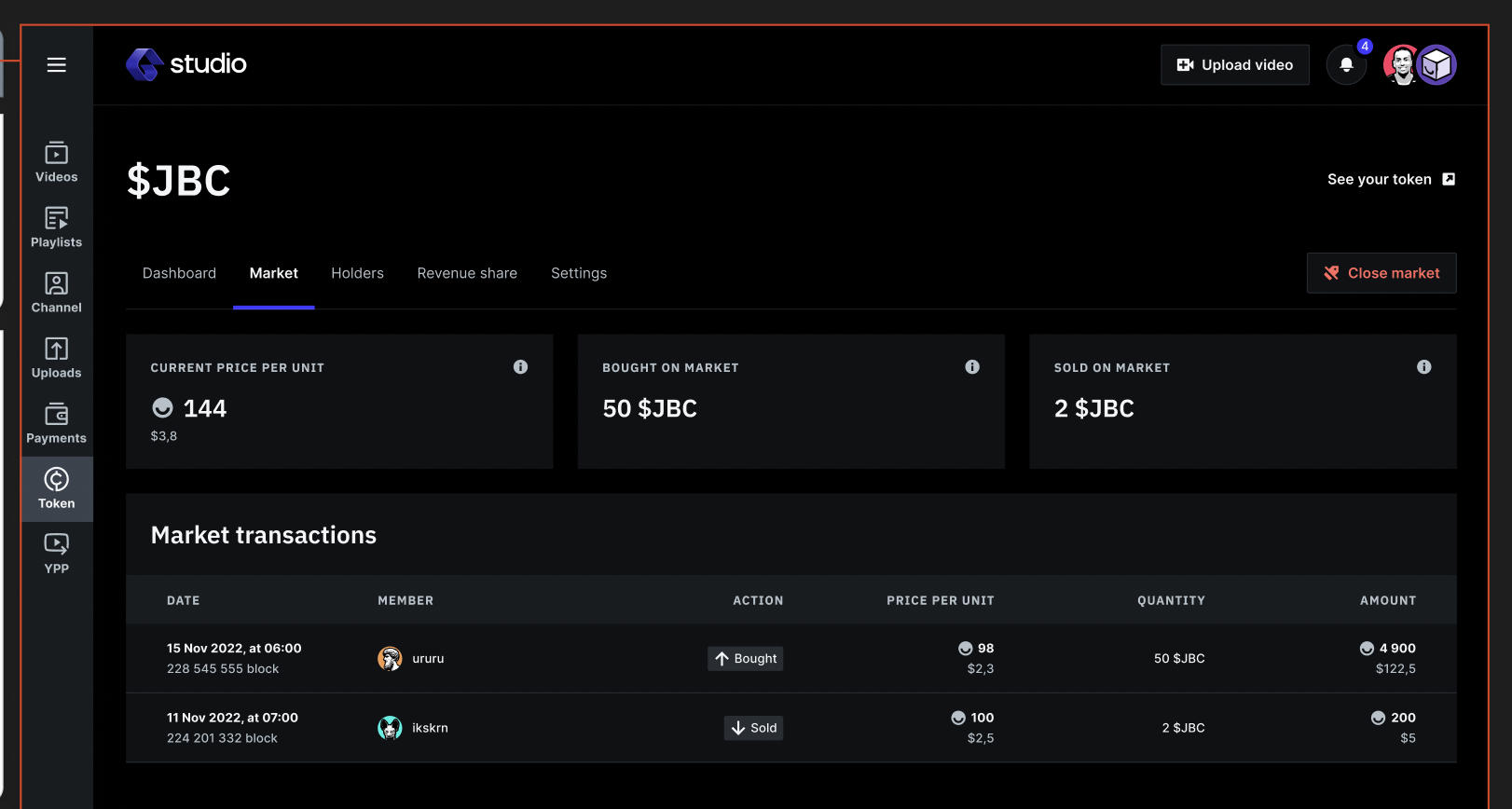 Token Market Tab · Issue #3802 · Joystream/atlas · GitHub