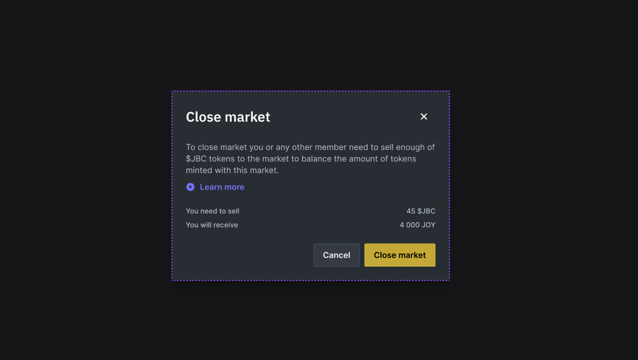 Token Close Market Token Sale · Issue #3804 · Joystream/atlas · GitHub