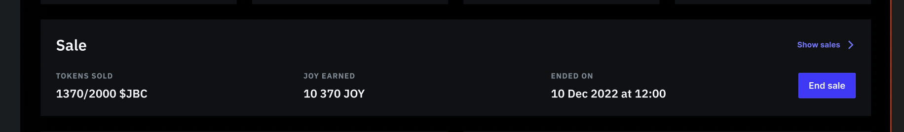 Token Sale: Dashboard Widget · Issue #3819 · Joystream/atlas · GitHub