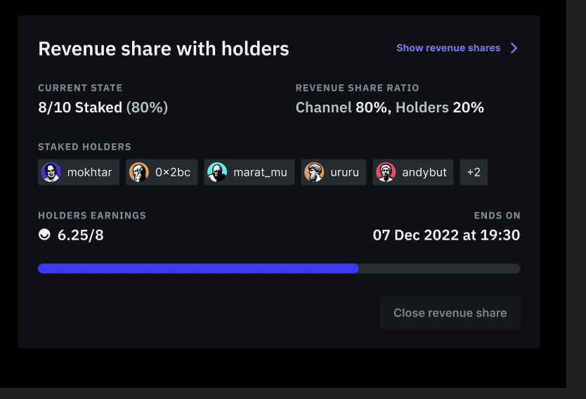 Creator: Revenue Share Dash Widget · Issue #3851 · Joystream/atlas · GitHub