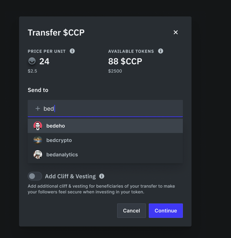 Holder Portfolio: Transfer tokens UI · Issue #3857 · Joystream/atlas · GitHub