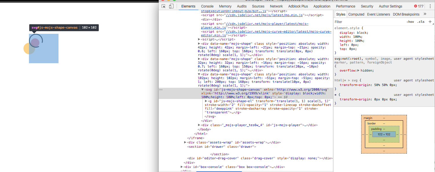 Wrapper div and SVG having wrong dimension · Issue #153 · mojs/mojs · GitHub