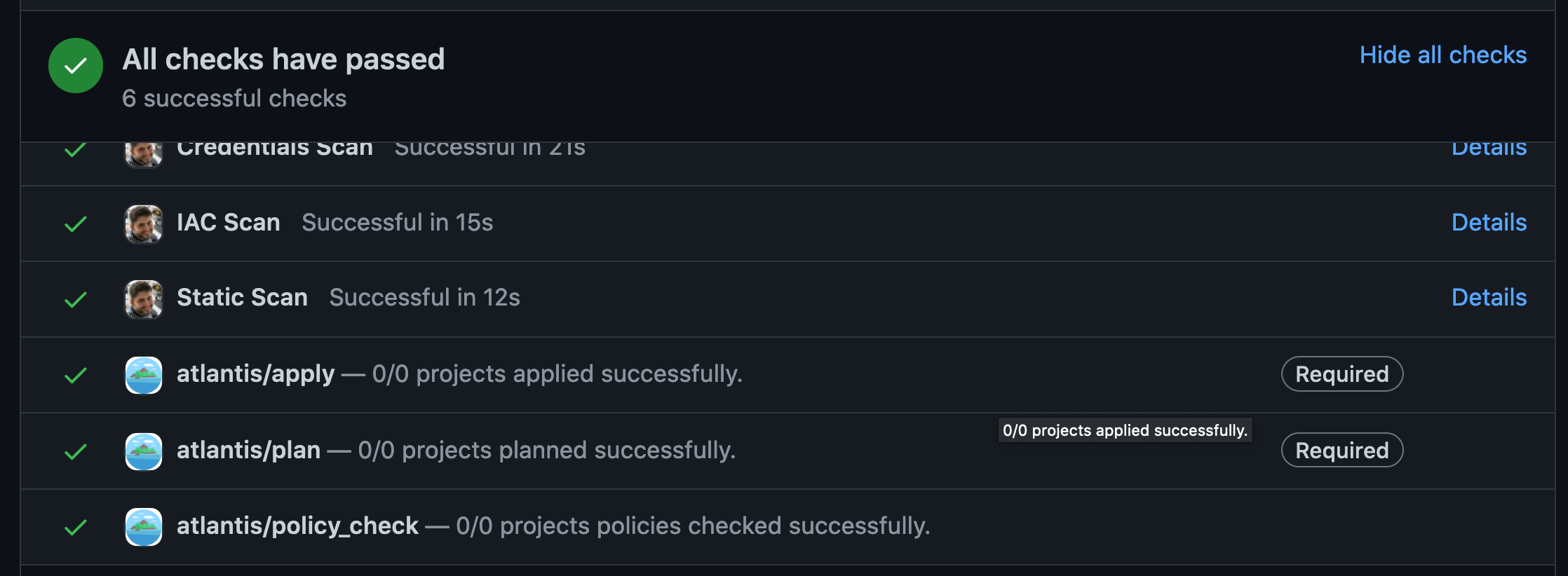 Enable auto plan showing false github checks · Issue #2471 · runatlantis/atlantis · GitHub