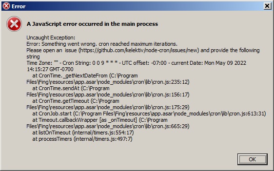 Uncaught Exception · Issue #615 · kelektiv/node-cron · GitHub