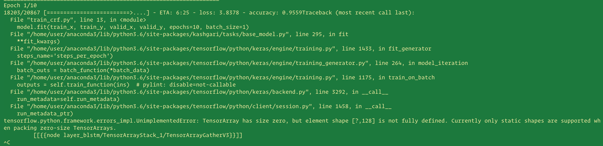 Tensorarray Has Size Zero But Element Shape 128 Is Not Fully Defined · Issue 188 