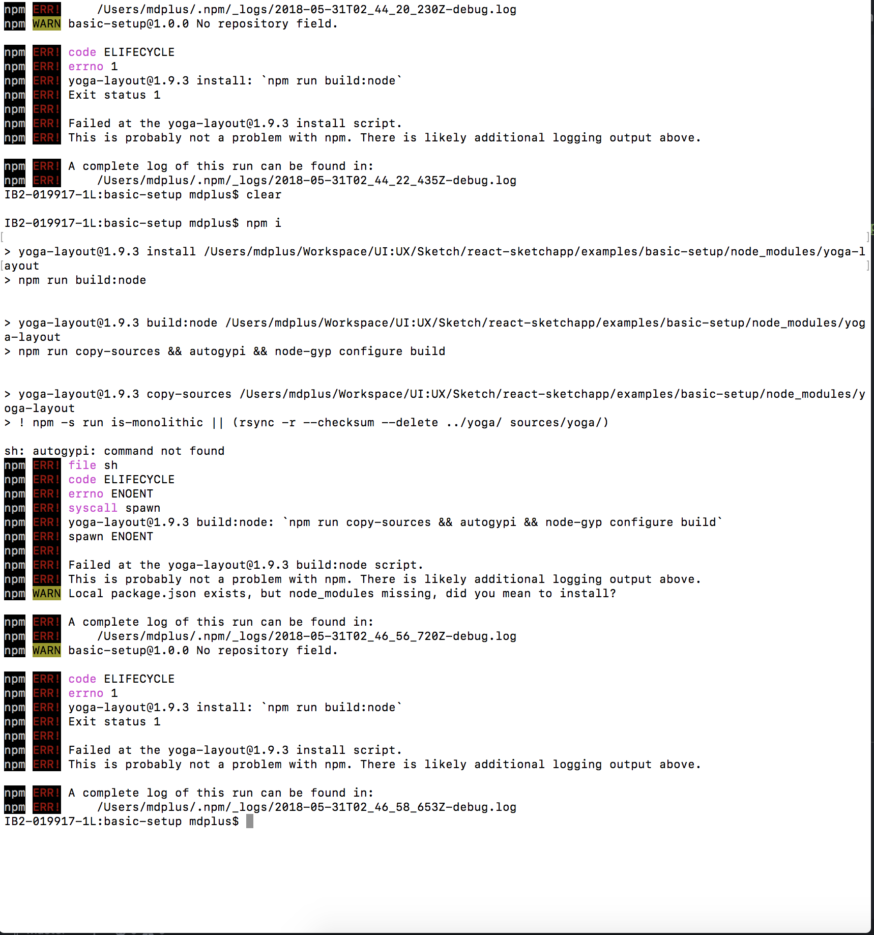 Cant Run Example React Sketchapp On Macos High Sierra 10135 · Issue 347 · Airbnbreact 