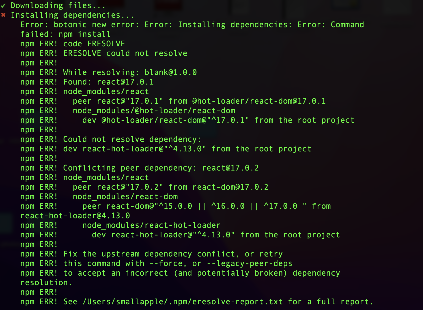 Installing dependencies... Error · Issue #2028 · hubtype/botonic · GitHub