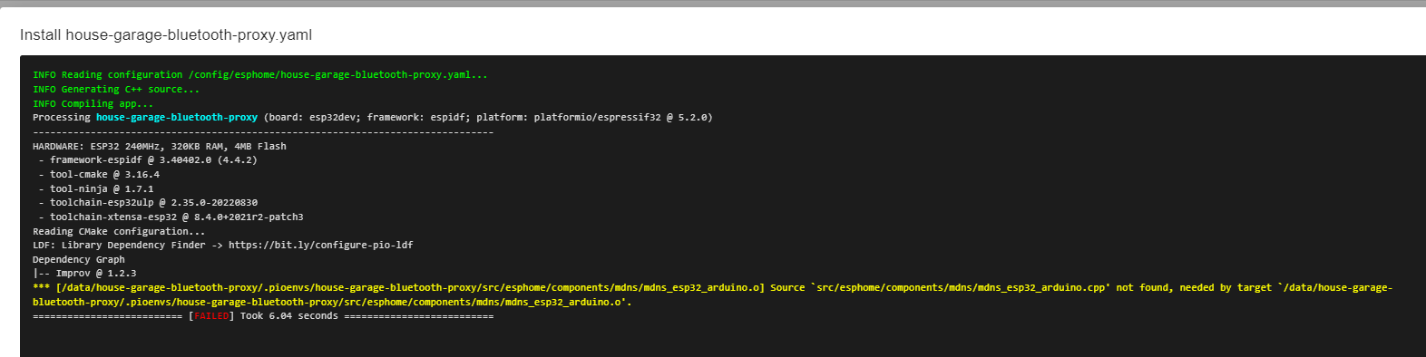ESP Home 2023.2.0 Bluetooth proxy update failing · Issue #4169 · esphome/issues · GitHub
