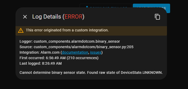 Cannot determine binary sensor state. Found raw state of DeviceState.UNKNOWN. · Issue #315 ...