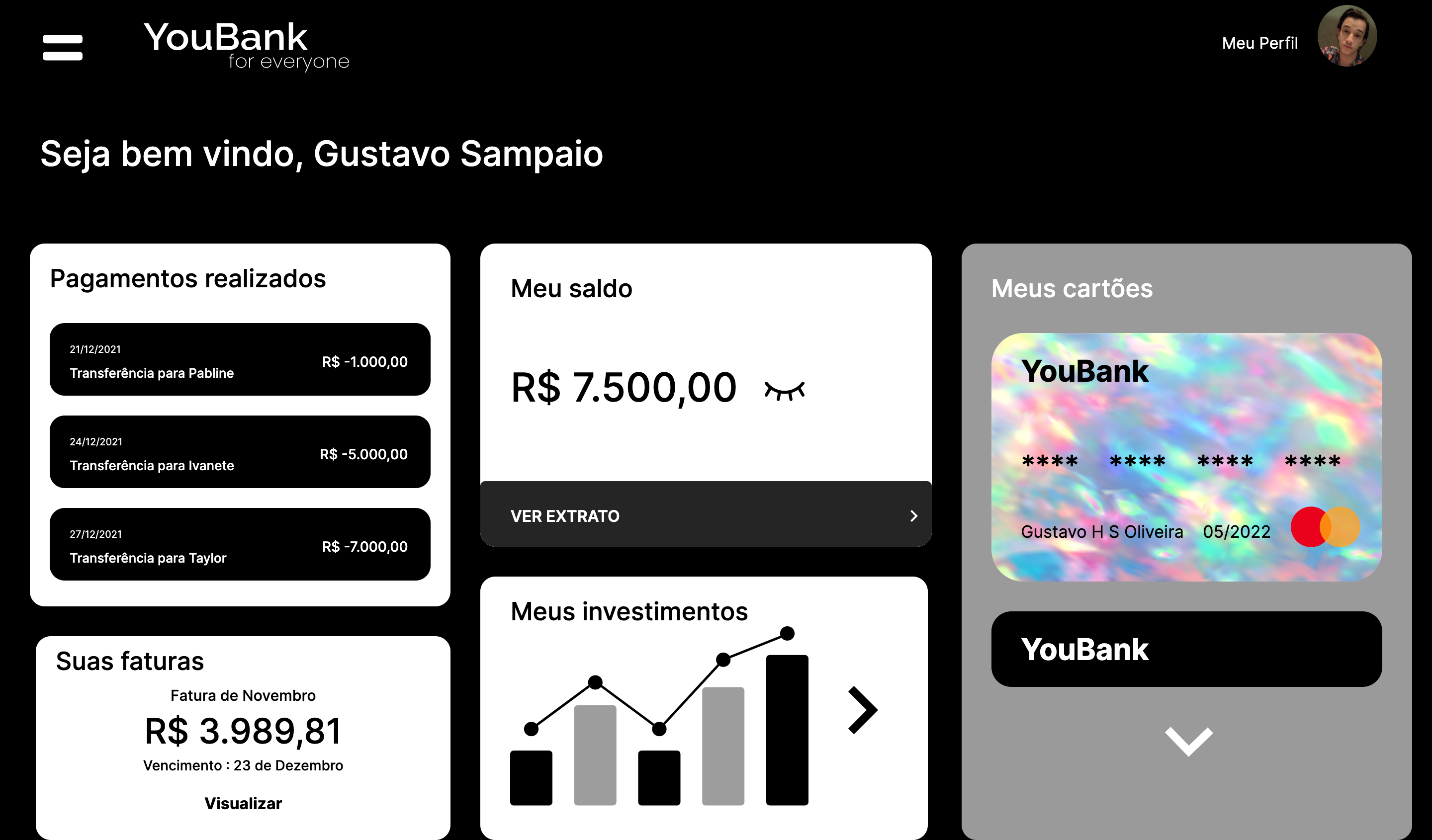 GitHub - gustavohsampaio/You-Bank: O projeto consiste em reproduzir um ...