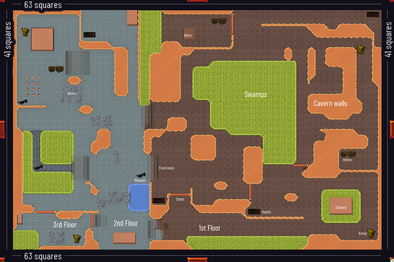 2D top down map - gcubsfan08/QuakeMultiplayerLevel GitHub Wiki