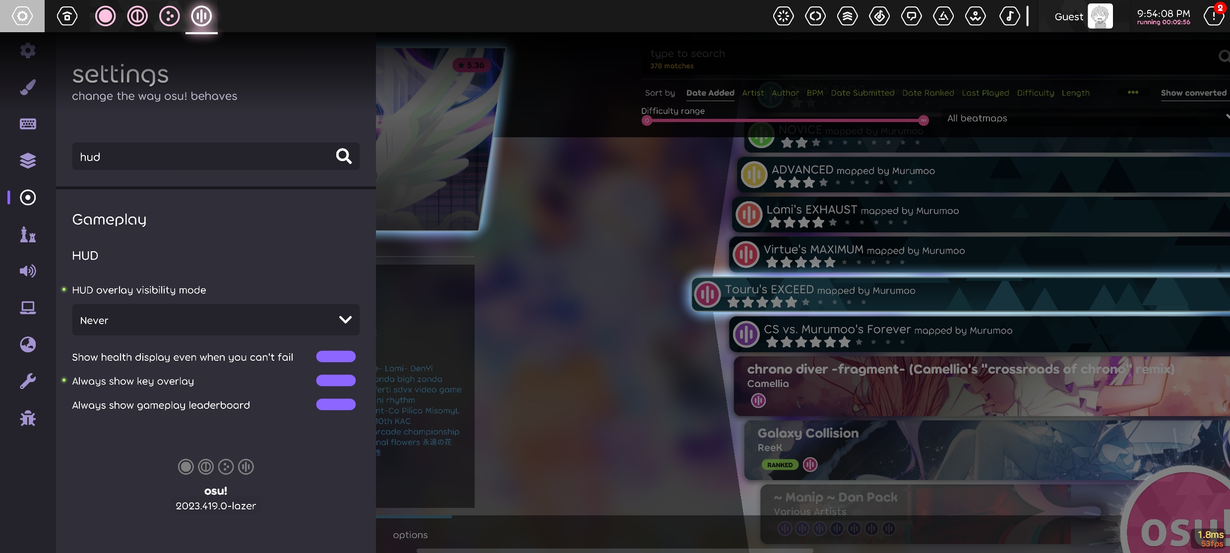 Key Overlay Should Be In View Even When Hud Is Hidden · Ppy Osu