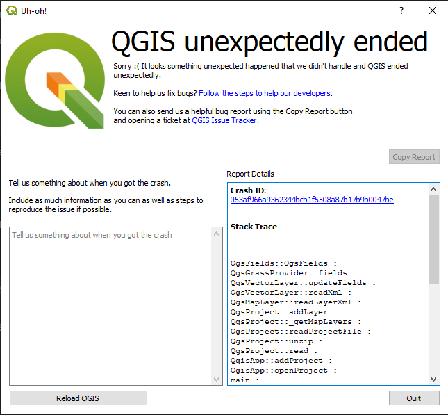 Qgis won't load, keeps crashing · Issue #45945 · qgis/QGIS · GitHub