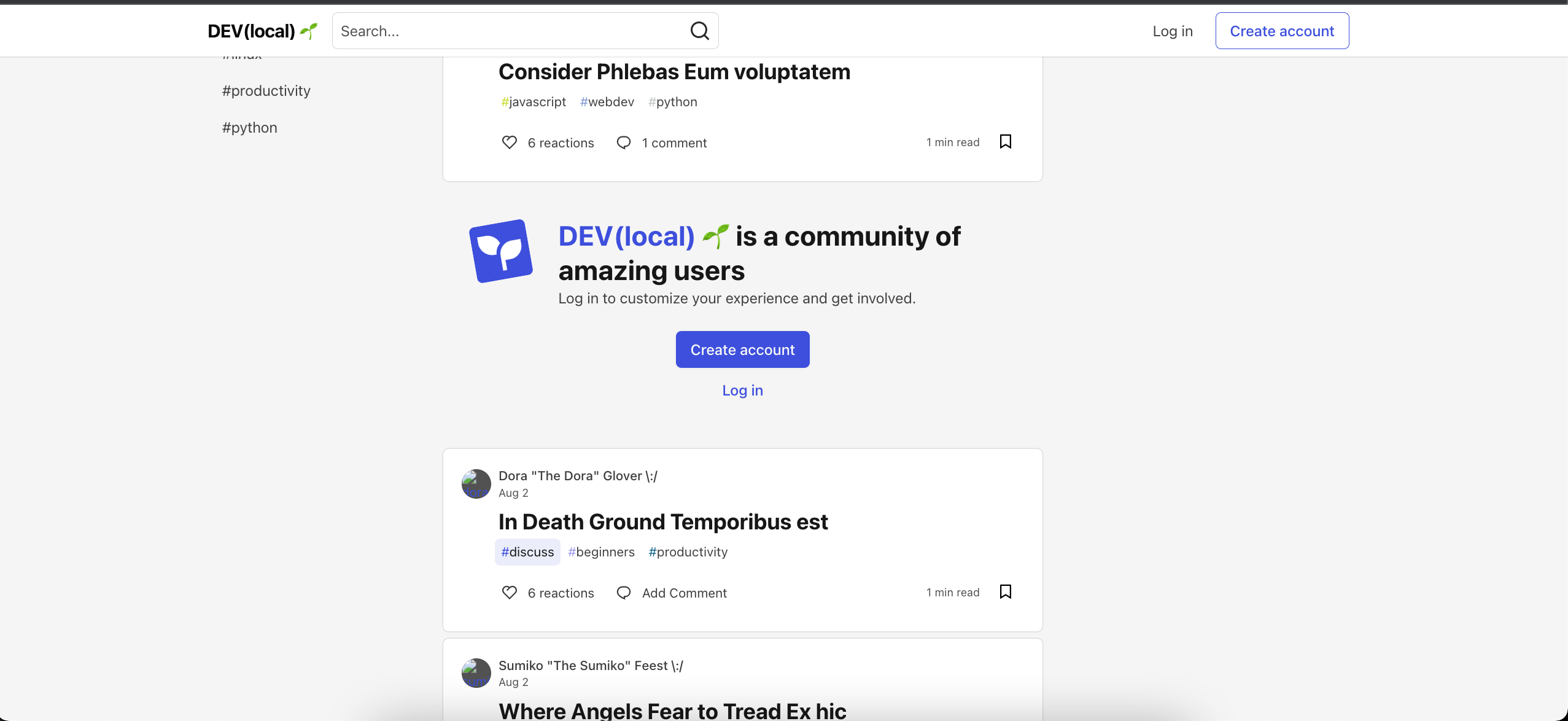 Update UI for Create Account/ Login CTA on home feed · Issue #18646 · forem/forem · GitHub