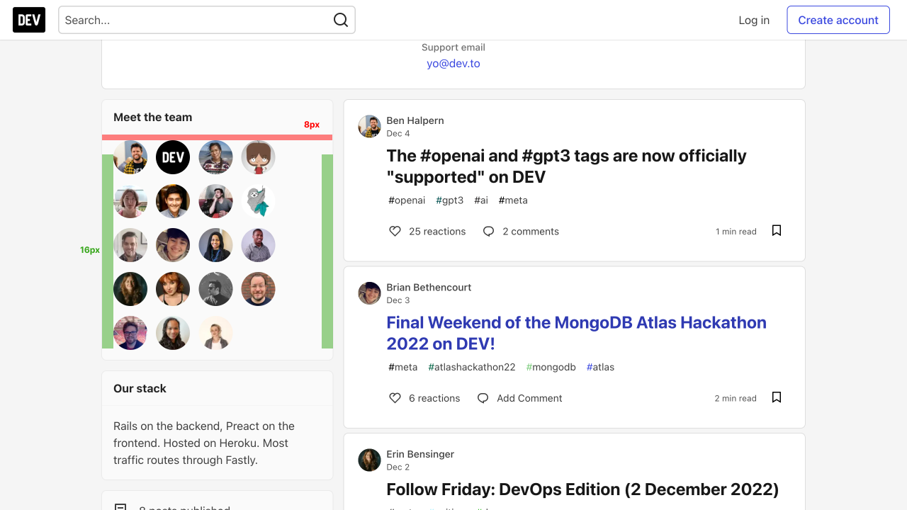 CSS Design fixes in Org Page, "Meet the team" section · Issue #18812 · forem/forem · GitHub