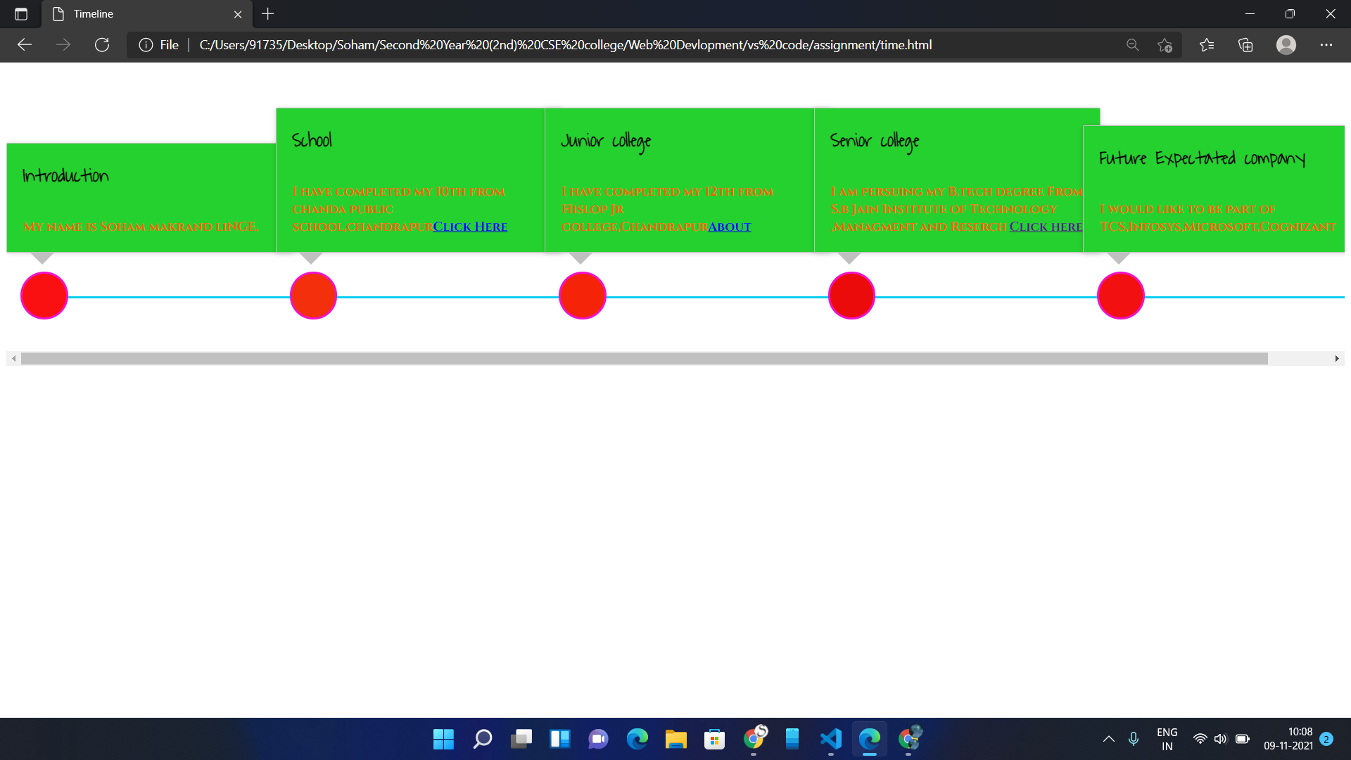 GitHub - Sohamlinge/Web-Project: Create a simple Horizontal timeline ...