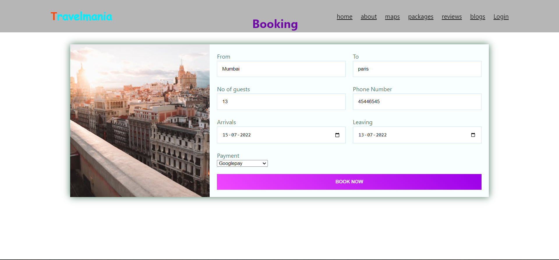 GitHub - Sohamlinge/Travel-Website