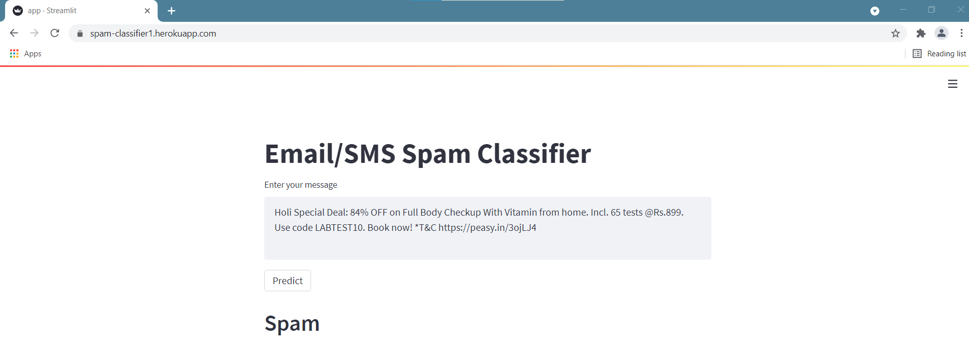GitHub - adilcr01/Spam-Classifier-Streamlit