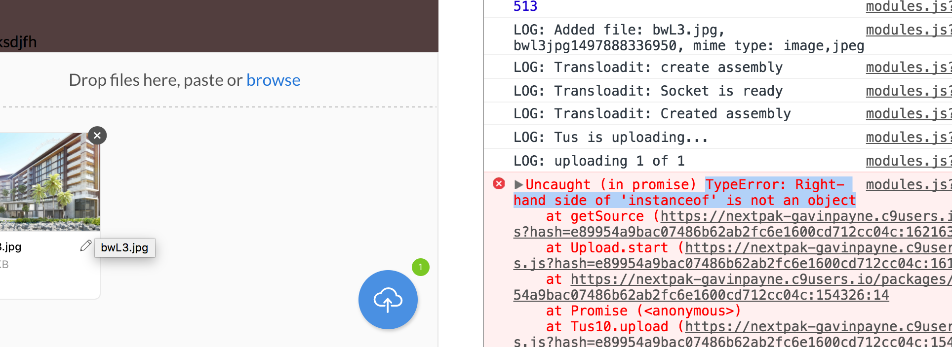 Transloadit error - TypeError: Right-hand side of 'instanceof' is not an object · Issue #223 ...