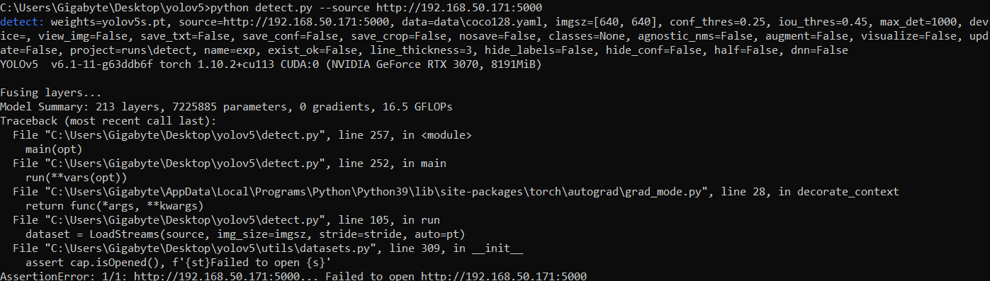 YOLOv5 using RPI Camera and Flask camera live stream · Issue #7226 · ultralytics/yolov5 · GitHub