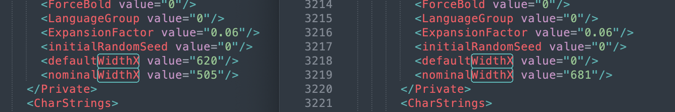 pyftmerge OTF changes width of glyphs in output file · Issue #3069 · fonttools/fonttools · GitHub