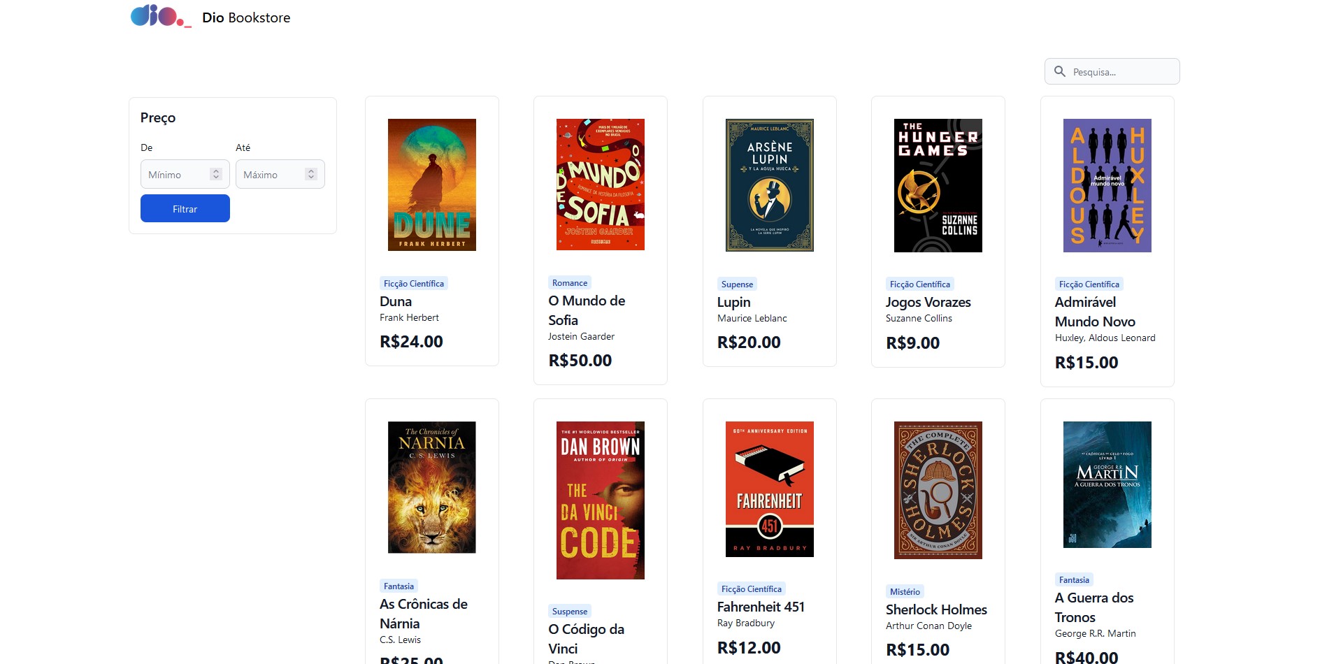 GitHub - luanvenancio/dio-bookstore: Desafio de Código realizado no bootcamp Digital Innovation ...