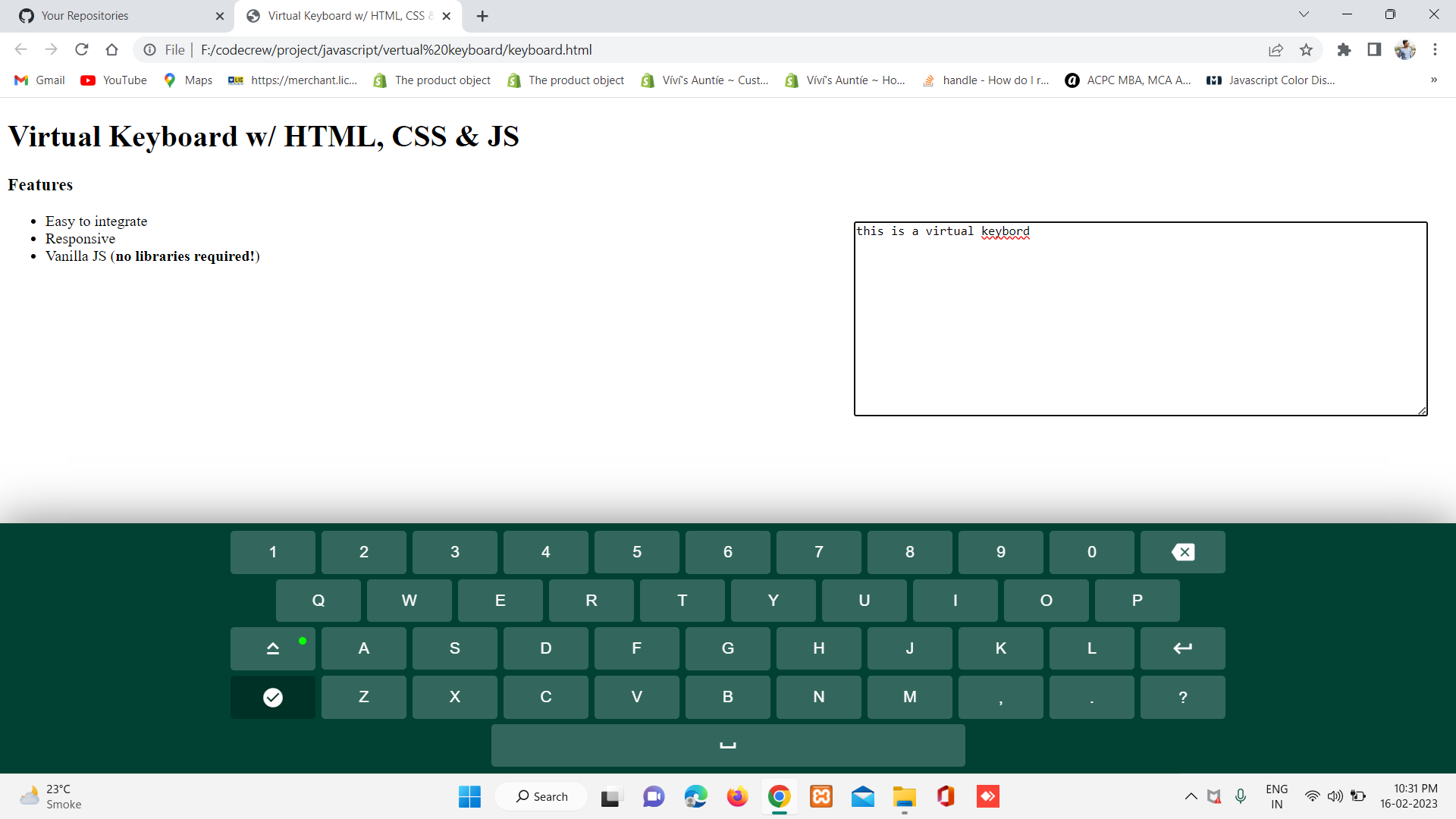 GitHub - gauravkumarchhipa/Virtual-Keybord-Using-Javascript