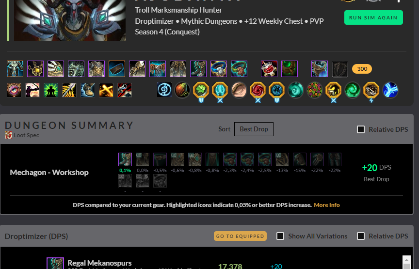 Droptimizer Mechagon Dungeons are labeled as PVP rewards · Issue #347 · seriallos/raidbots ...