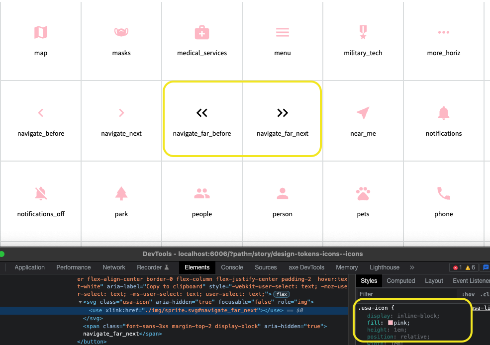 USWDS - Sprite: CSS control issues for navigate_far icons · Issue #4752 · uswds/uswds · GitHub