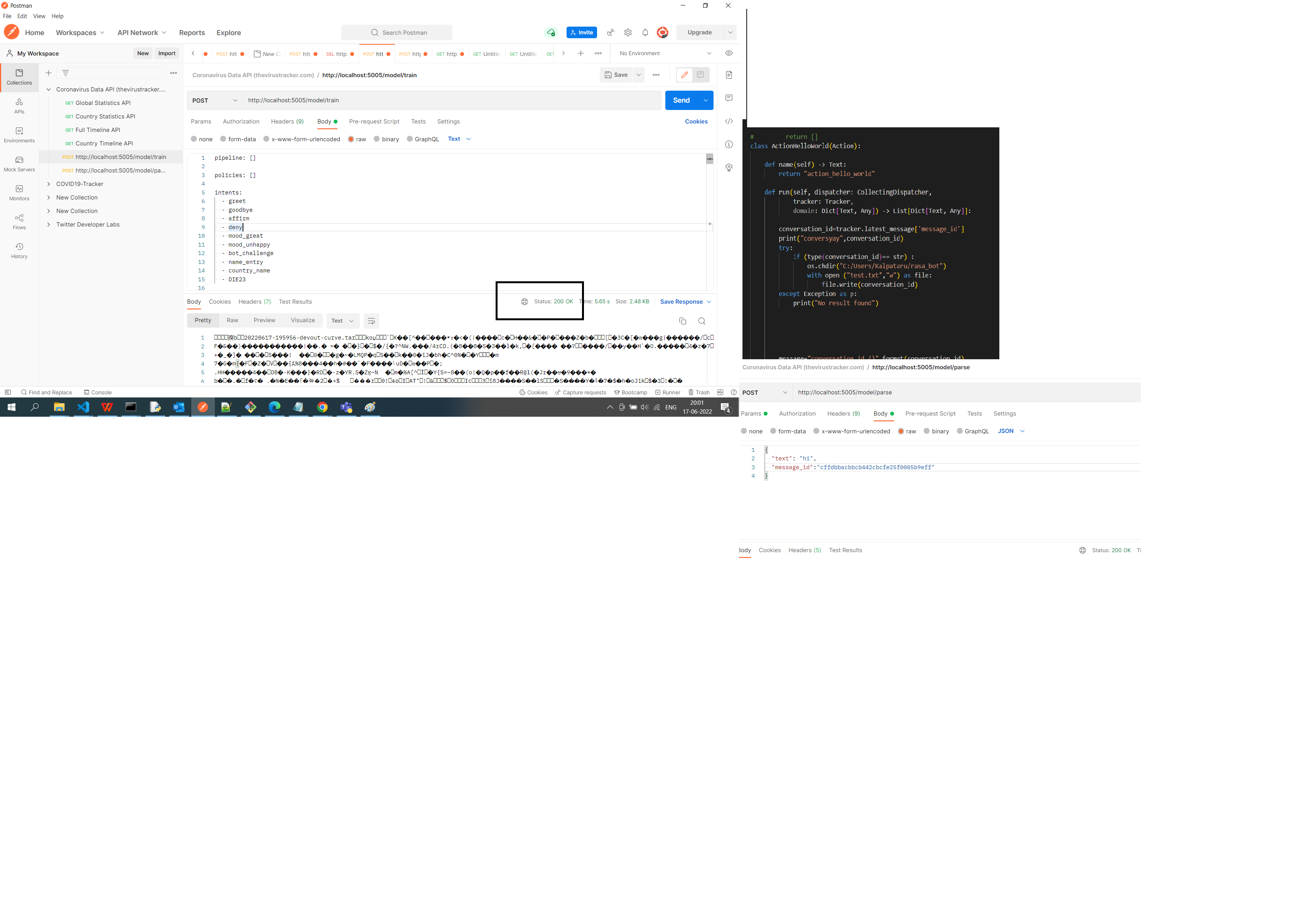 RASA HTTP model train not doing train properly · Issue #11204 · RasaHQ/rasa · GitHub
