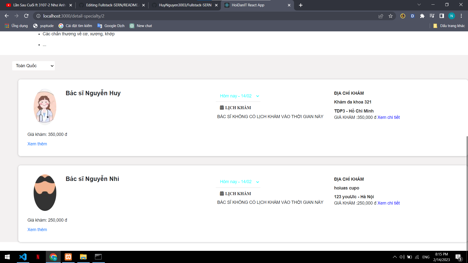 GitHub - HuyNguyen3003/Bookingcare