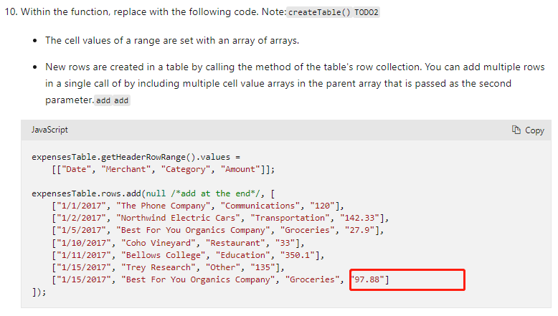 Two sample codes in the tutorial are missing commas · Issue #3463 · OfficeDev/office-js-docs-pr ...