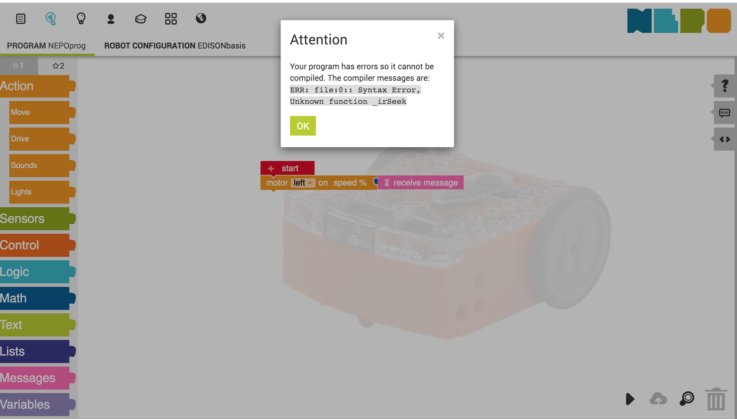 Edison: Motor and drive blocks do not compile · Issue #464 ...