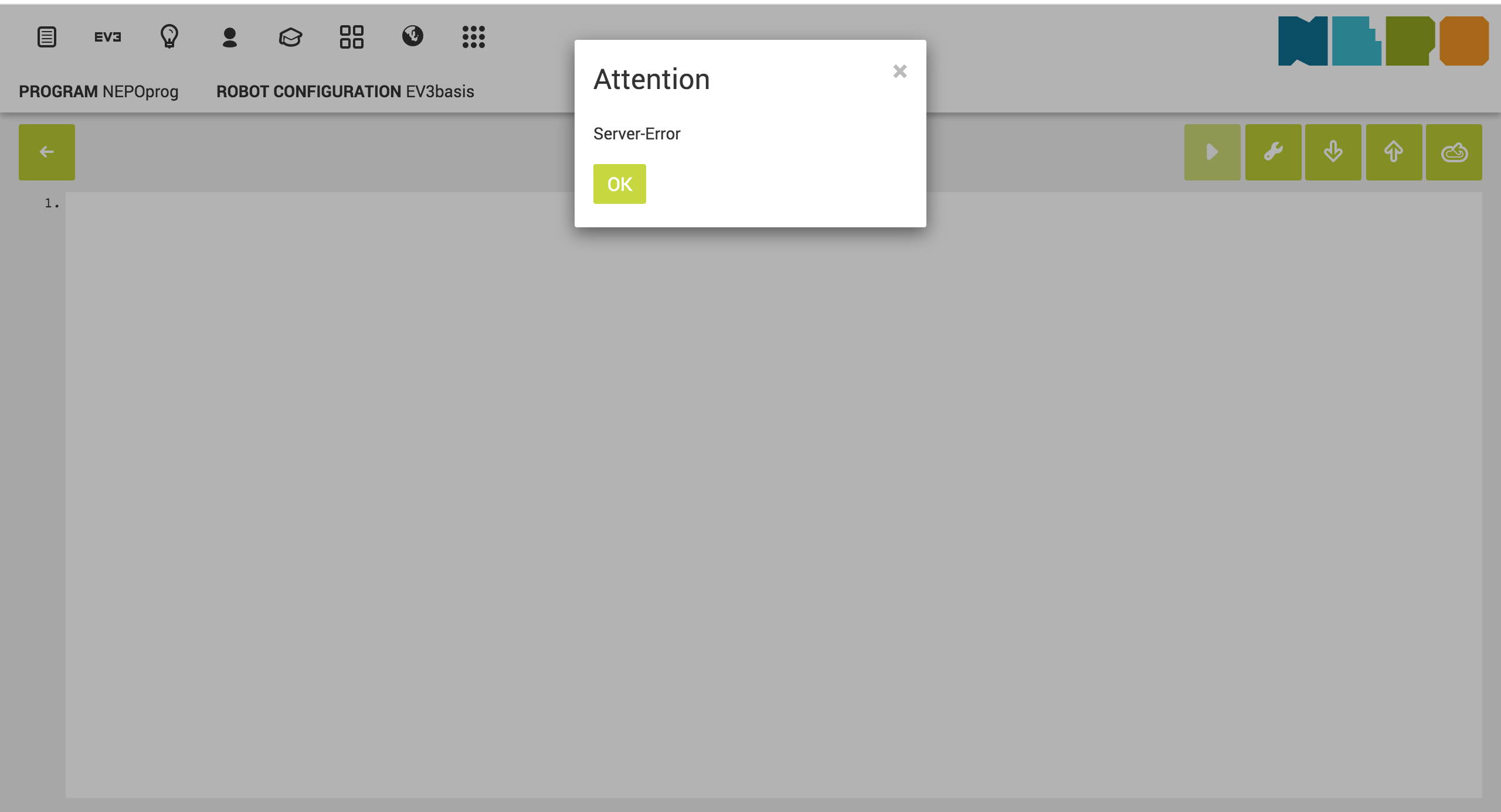 Deleting source code in source code editor causes server error · Issue #611 · OpenRoberta ...