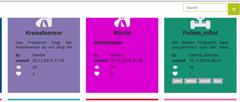 Program tags in gallery display incorrect behaviour · Issue #642 · OpenRoberta/openroberta-lab ...
