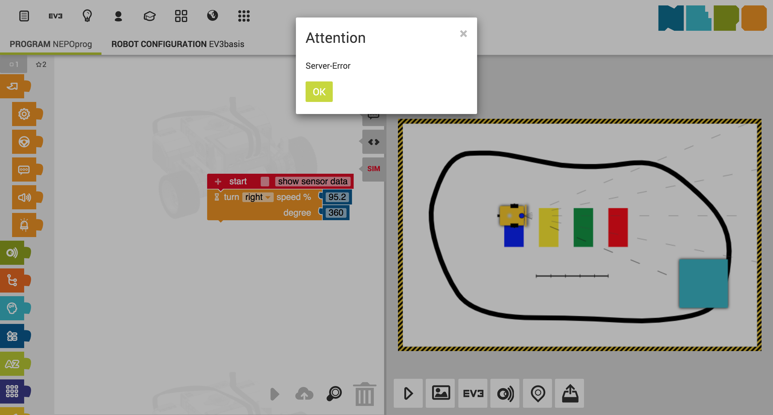 EV3 and NXT: Entering a decimal value as speed in the drive blocks causes a server error · Issue ...
