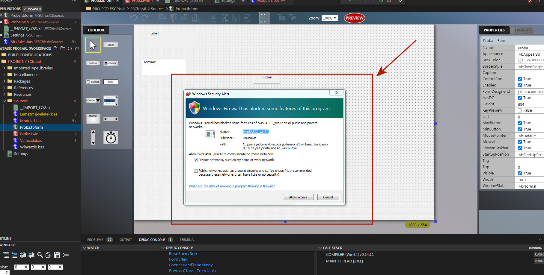 Windows Firewall · Issue #723 · twinbasic/twinbasic · GitHub