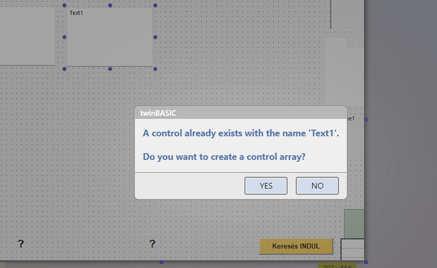 Control arrays; "Do you want to create a control array?" modal message · Issue #1486 · twinbasic ...