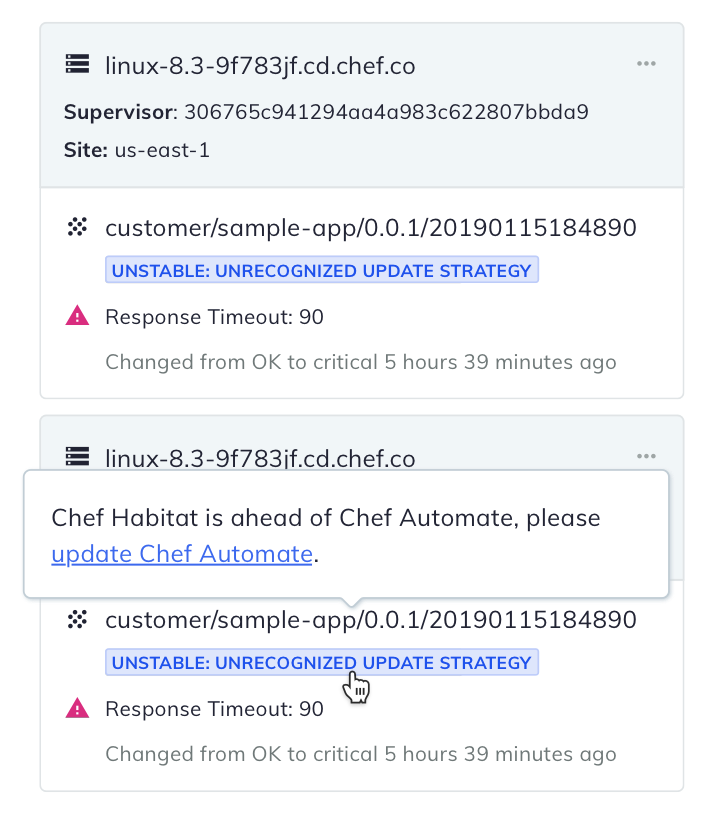 Add pop-up to `Unrecognized` badge for future Habitat update strategy · Issue #1157 · chef ...