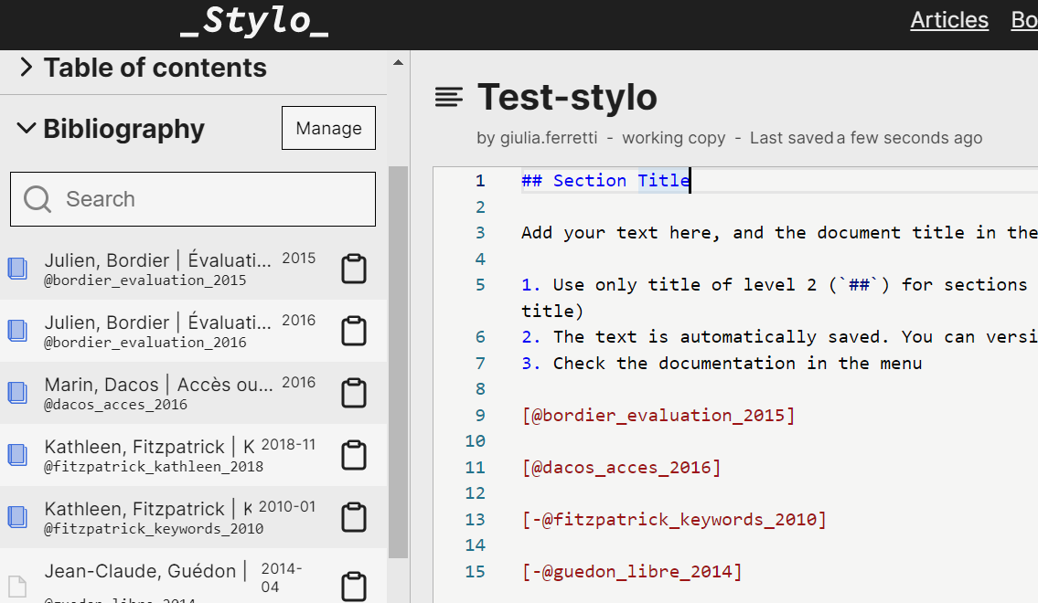 Les clés BibTeX ne sont pas formatées dans la "Preview" · Issue #821 · EcrituresNumeriques/stylo ...