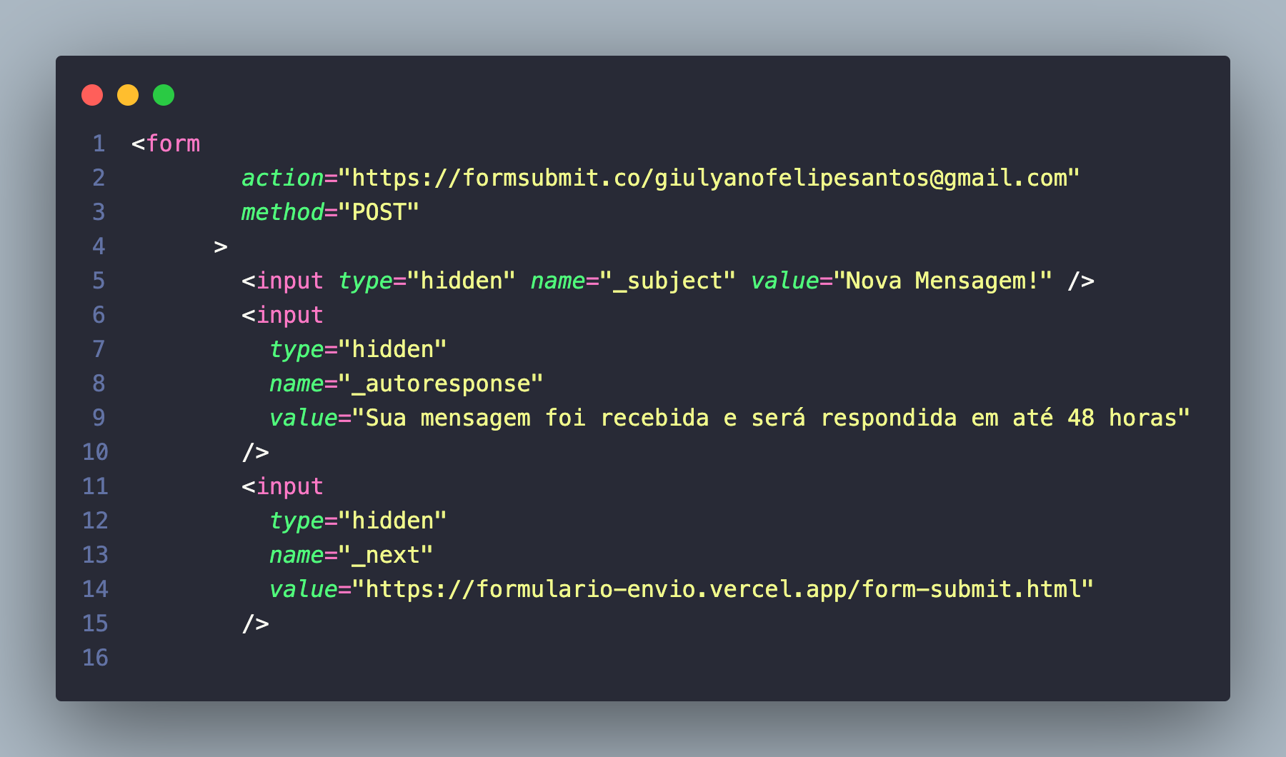 GitHub - Gsantos99/formulario-envio: Formulário simples com envio para ...