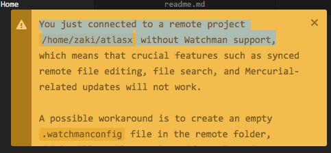 You just connected to a remote project without Watchman support · Issue #1183 · facebookarchive ...