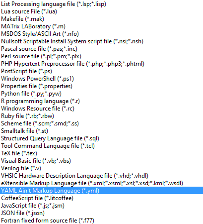 [Feature Request] Add ".yaml" to the YAML extension list · Issue #13695 · notepad-plus-plus ...