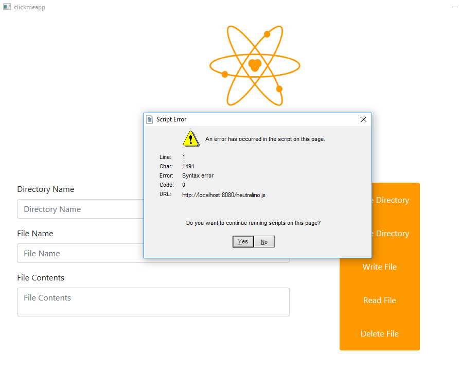 Sample not working on Windows 10 · Issue #157 · neutralinojs/neutralinojs · GitHub