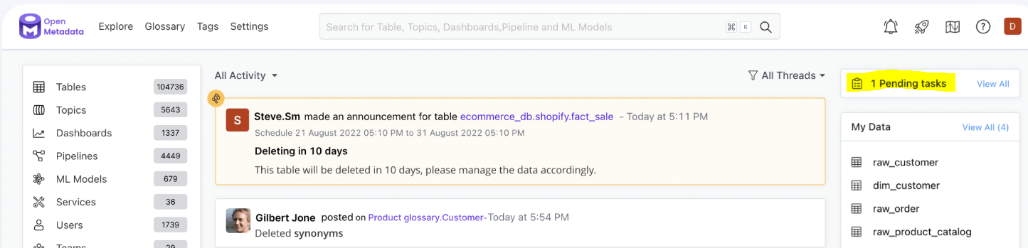 UI Improvements_2 · Issue #6893 · open-metadata/OpenMetadata · GitHub