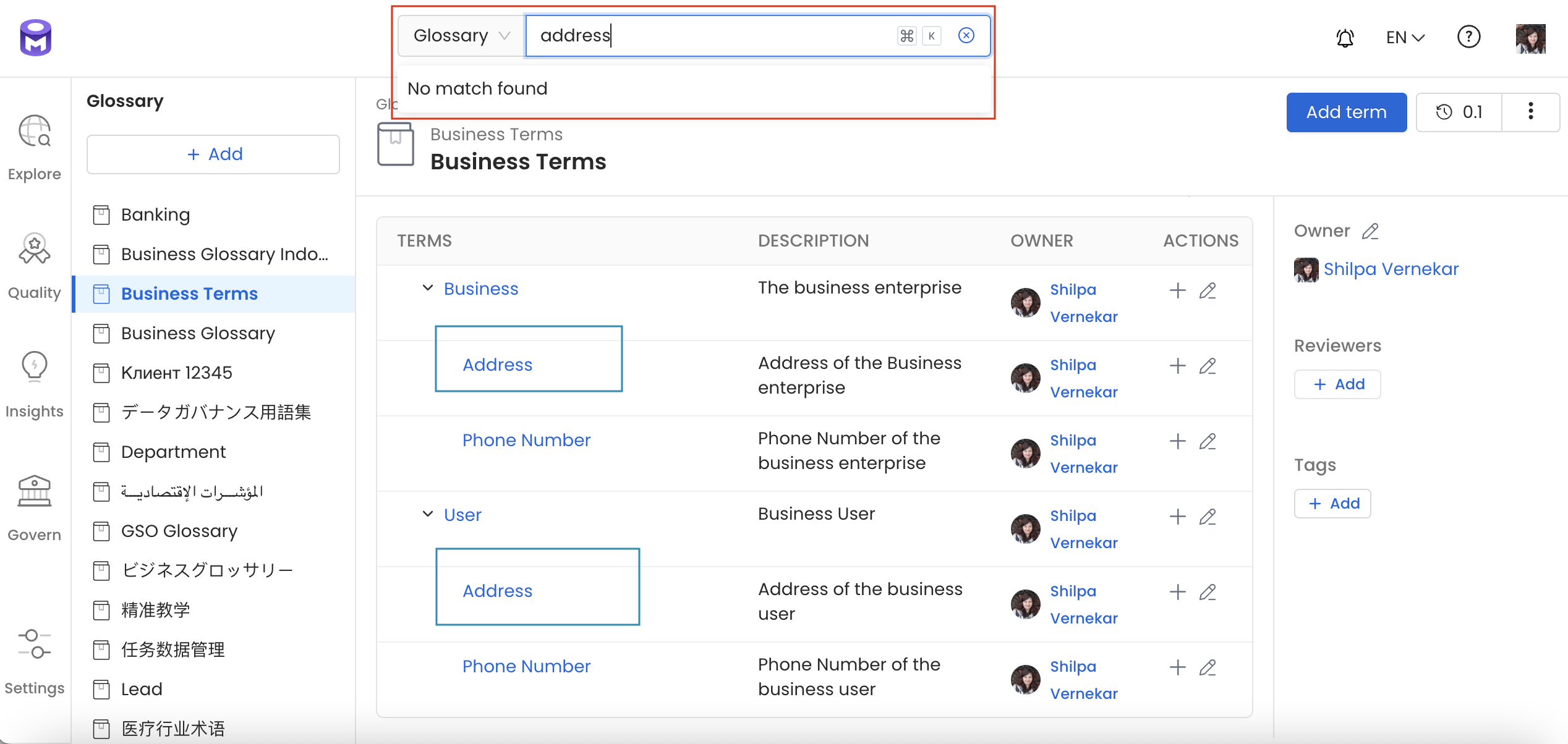Search Results: Some Glossary Terms Missing · Issue #13223 · open-metadata/OpenMetadata · GitHub