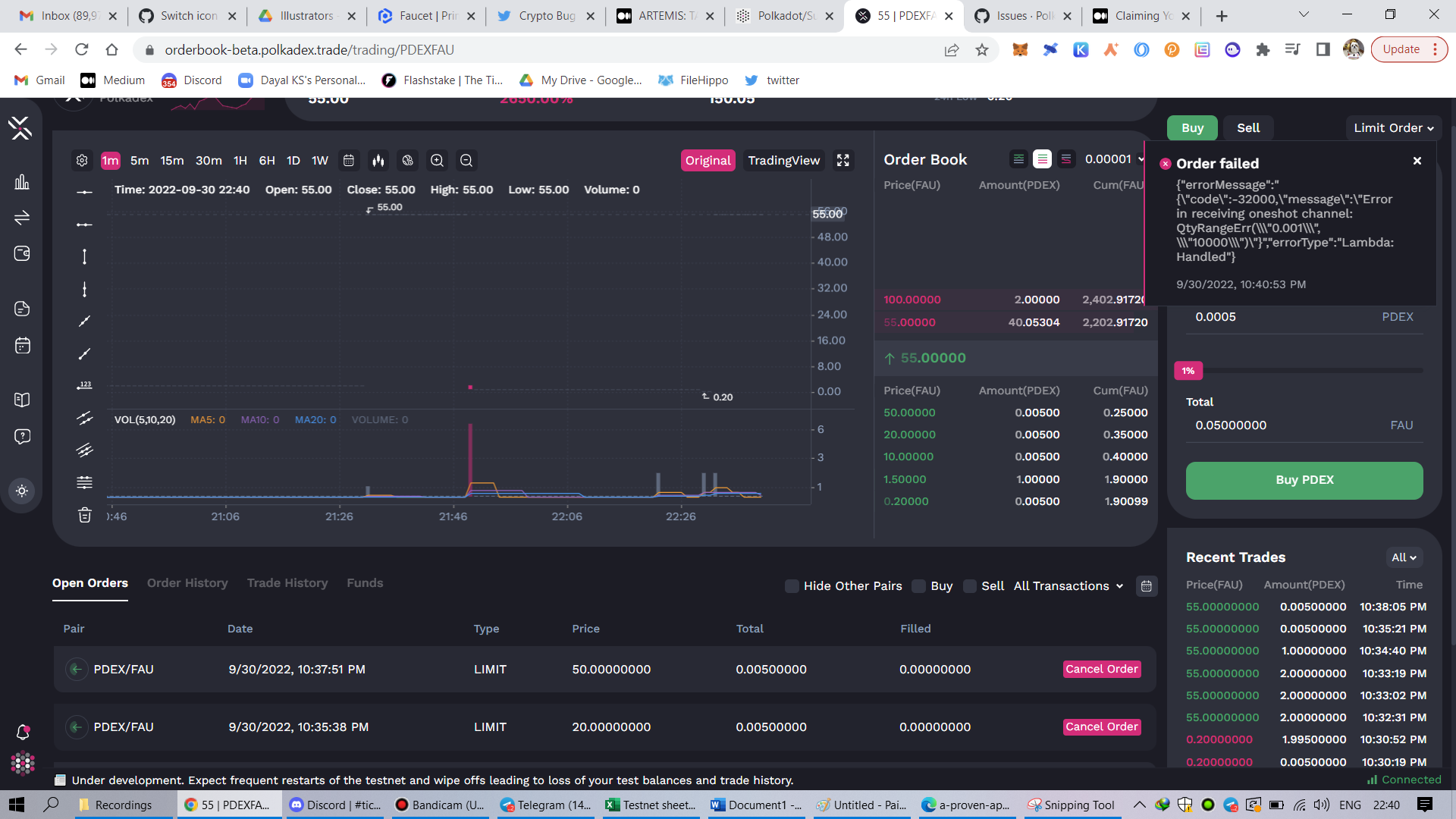 Better error messages for lower quantity orders · Issue #315 · Polkadex-Substrate/Polkadex-Open ...